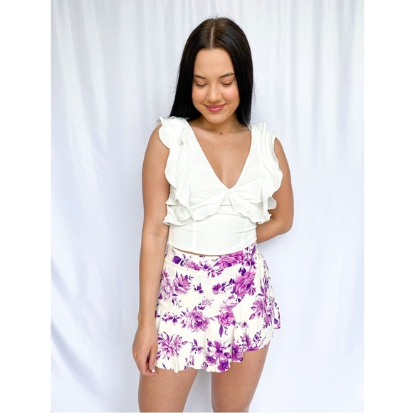 DO+BE | Tops | New Adeline Boutique White Ruffle Top | Poshmark